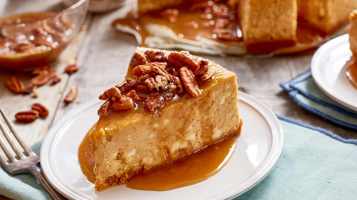 Gâteau au fromage à la citrouille, à l’érable et aux pacanes | Recettes ...