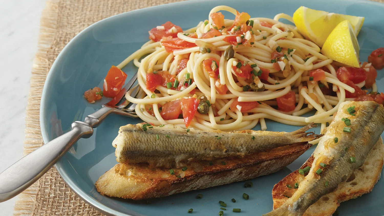 Panfried Smelts and Tomato-Caper Spaghetti | Safeway Canada