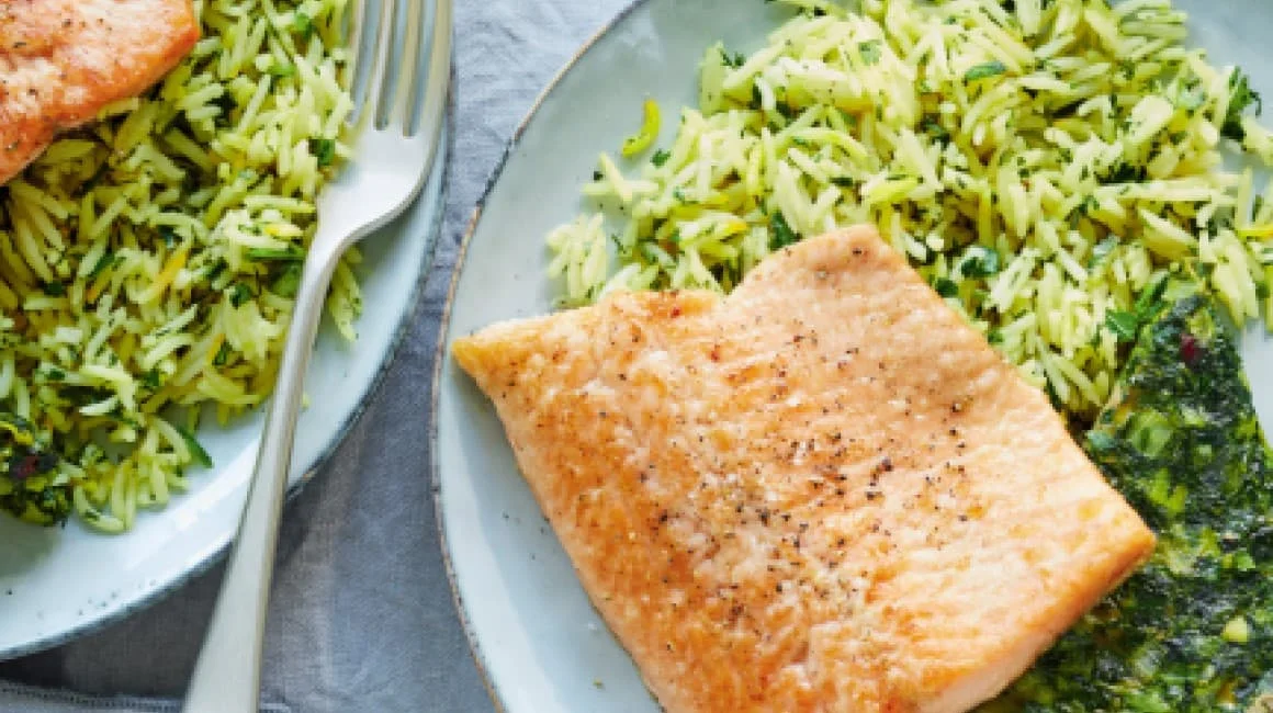 Riz aux herbes et truite rôtie par RICARDO | Recettes IGA | IGA