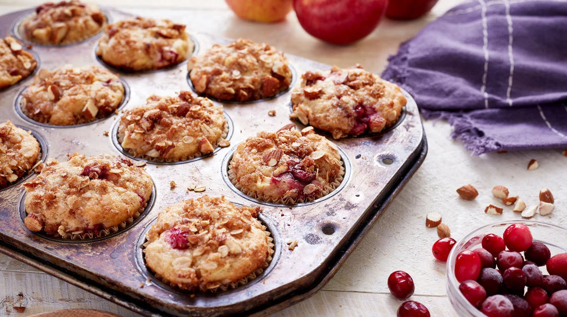 Muffins crumble pommes et canneberges | IGA