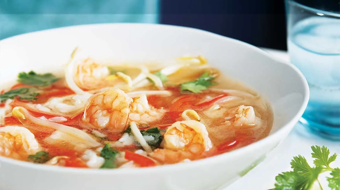 Soupe asiatique aux crevettes et riz | IGA